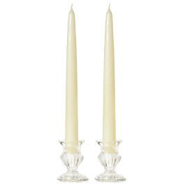 8 inch Ivory Taper Candles Dripless Unscented
