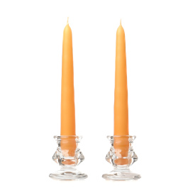 Dozen 8 inch Beeswax Taper Candles Dripless Unscented